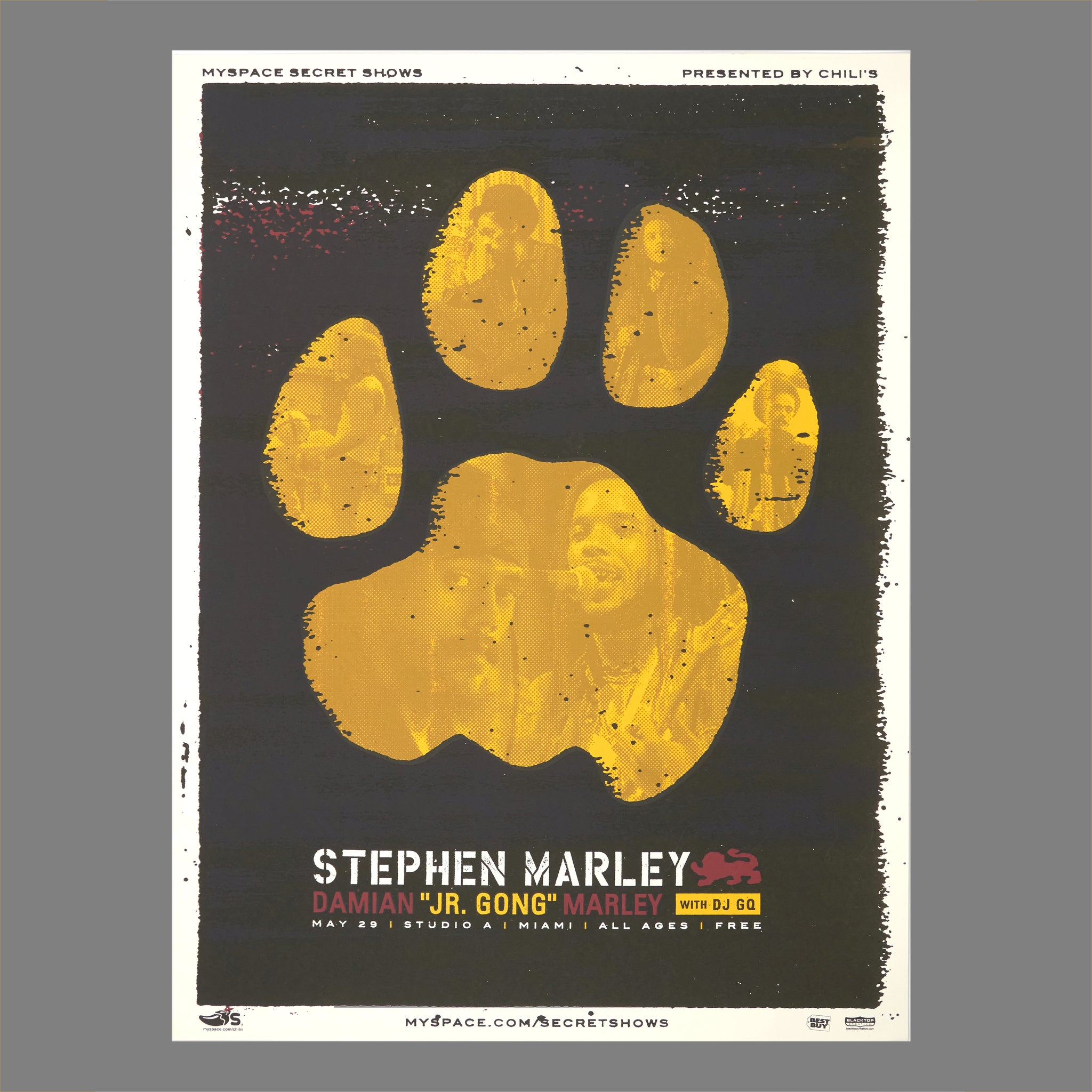 Stephen And Damien Marley - 2007 MySpace Secret Show 18X24 Inch Silksc